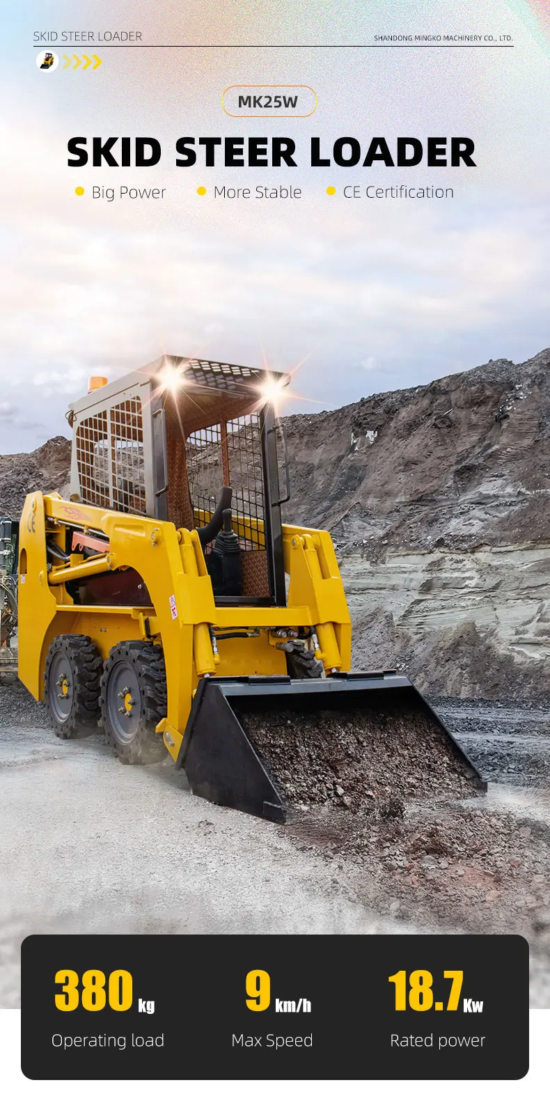 1000kg Loading Mini Skid Steer Loader With Mlt Attachment - Buy Skid ...