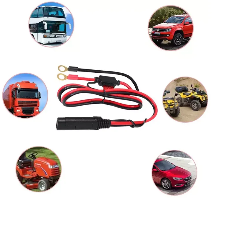 2 Pin SAE Plug Power Connector to O Ring Terminal Within Fuse Holder ...