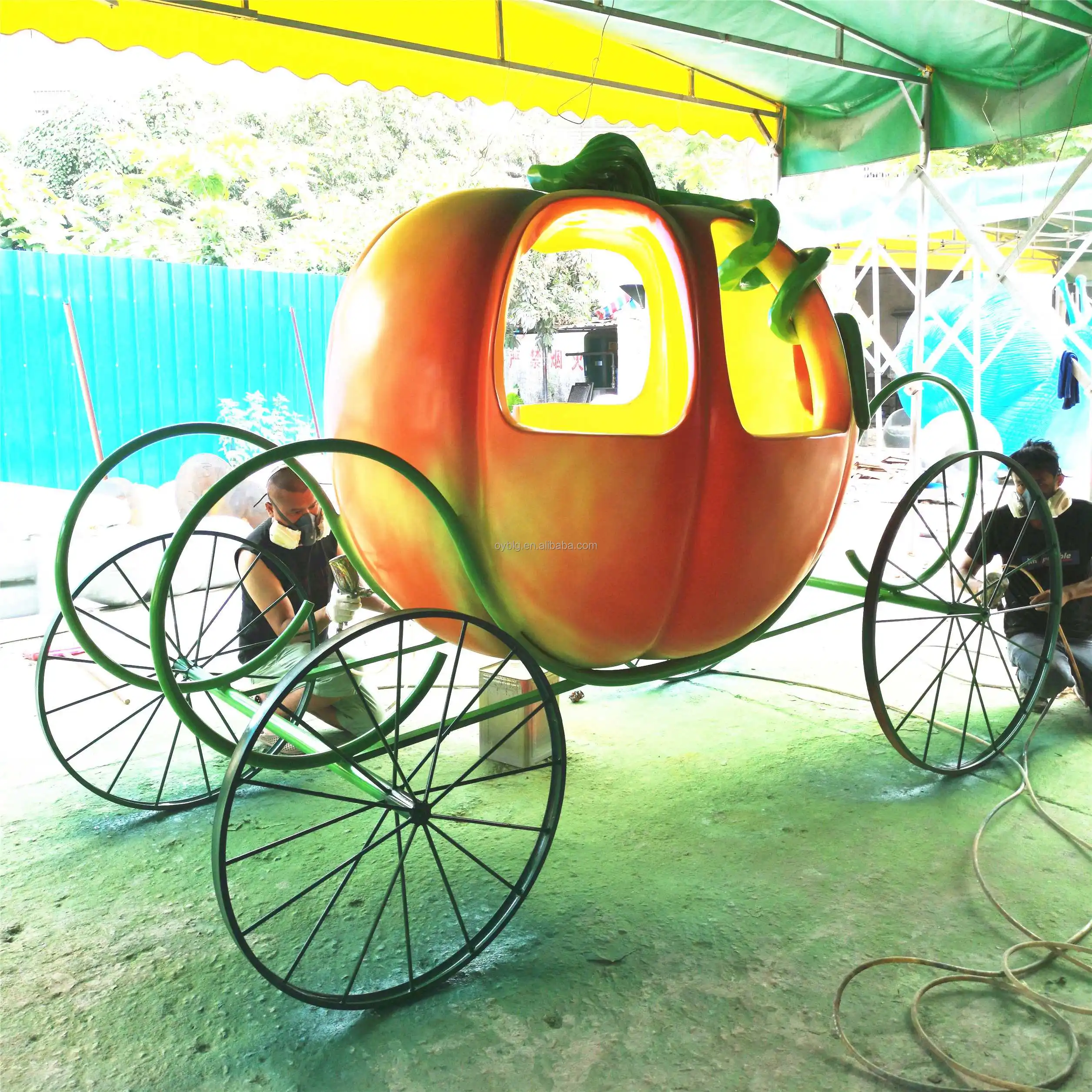 Big Fiberglass Pumpkin with Light - Perfect Halloween Decor