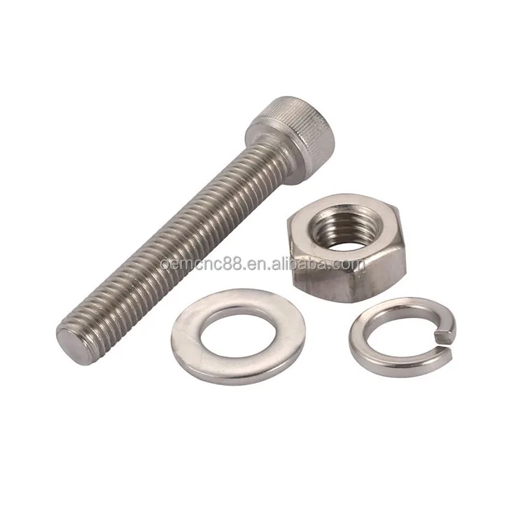 304 Stainless Steel Knurled Hex Socket Head Bolt Nut Set With Washer ...