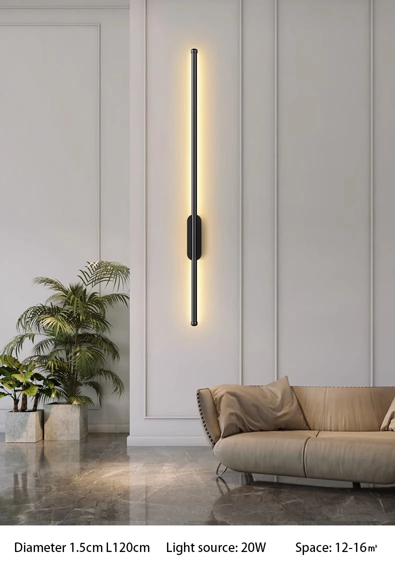 Modern Minimalist Indoor Long LED Wall Light - Smart Sconce