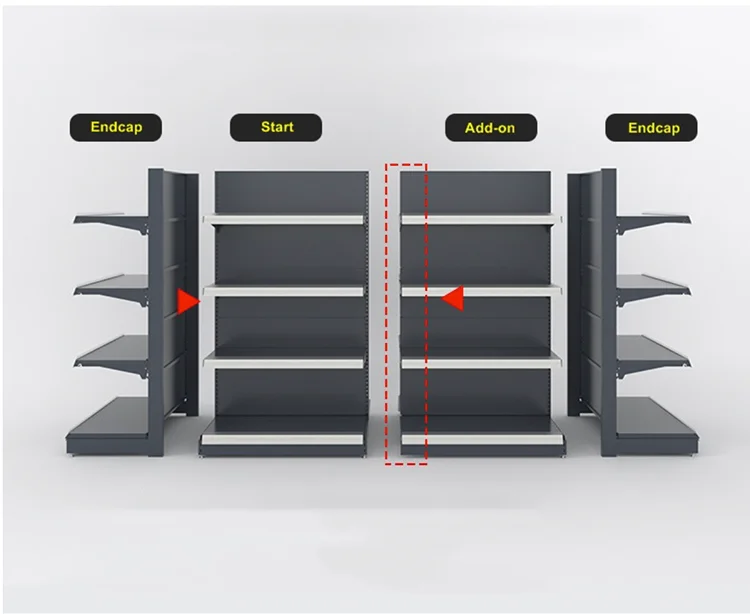 Custom Shop Shelves Supermarket Wooden Display Rack Gondola Shelving ...