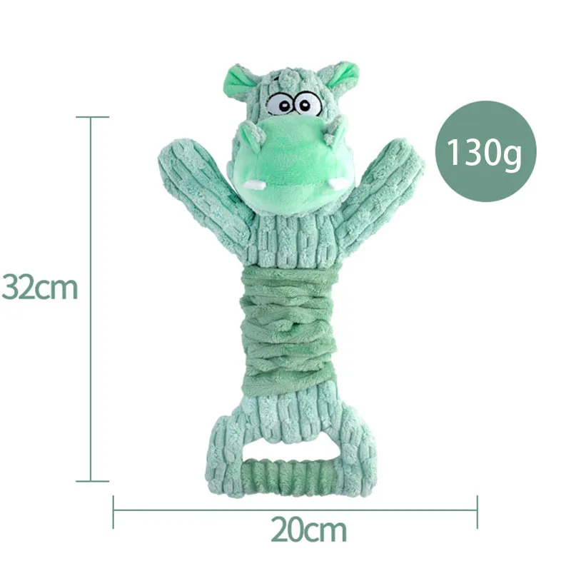 LovePaw Hot Sale Hippo Stretch Rebound Plush Dog Chew Toy with Crinkle ...