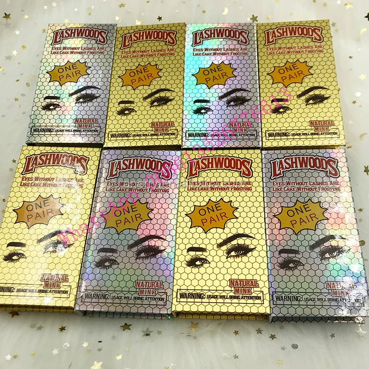 Customized Printed Eyelash Backwood Packaging Box Crisscross 25mm Mink ...