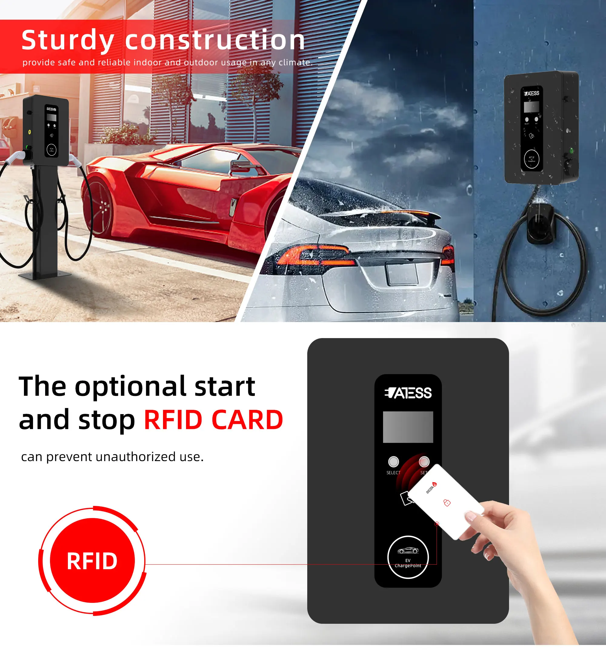 Atess Floor Mounting Type Single Phase Eva-07d-pew 7000w Fast Ev ...