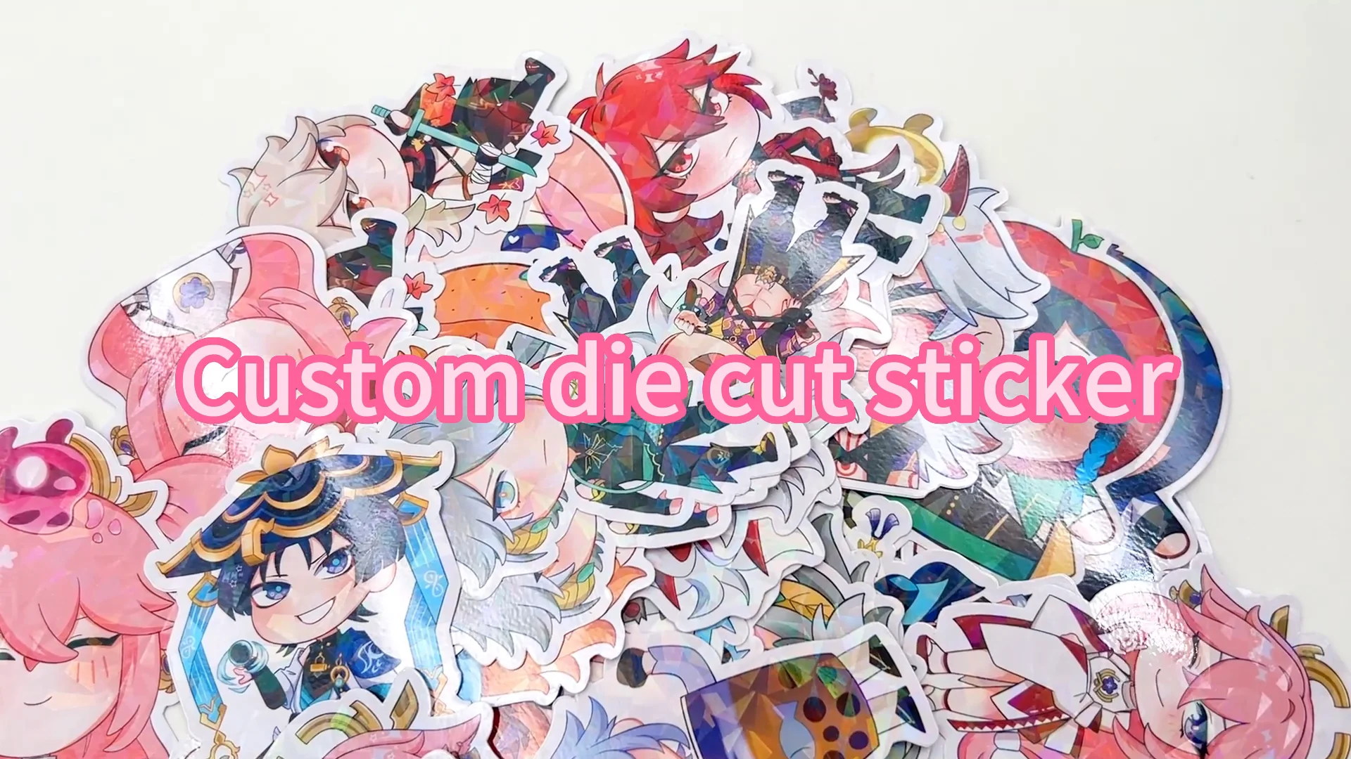 No Moq Cartoon Die Cut Logo Label Stickers Custom Adhesive Vinyl Pvc ...