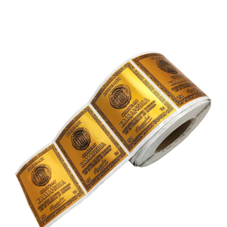 Gold Stamping Sticker Printing - Embossed Metallic Foil