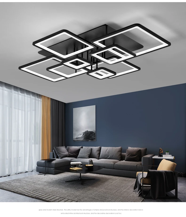 Modern Minimalist Rectangle Shape Flush LED Decorative Roof Ceiling ...