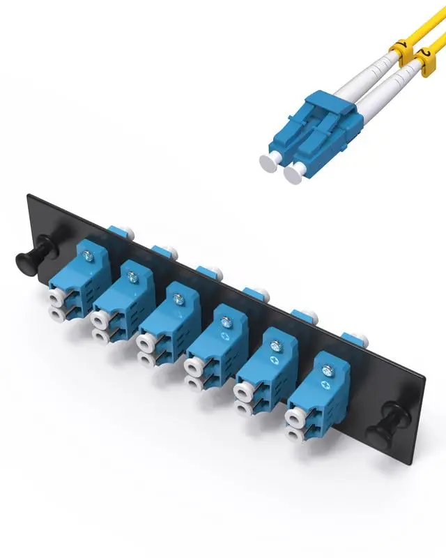 12 Fiber Single Mode LC Fiber Patch Panel,LGX Footprint Panel, Loaded 6 ...