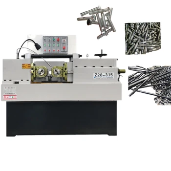 Round Steel Rebar Thread Rolling Machine Two Shaft Knurling Machine ...