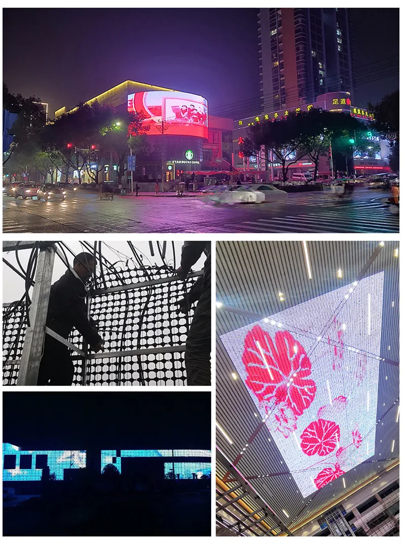 Outdoor IP68 Flexible Scrolling LED Mesh Display for Ads