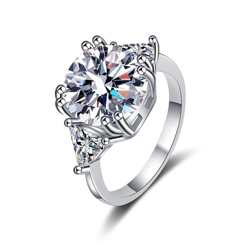 Wholesale Custom Gra Vvs 5ct Moissanite White Gold Platinum Plated S925 925 Sterling Silver ...