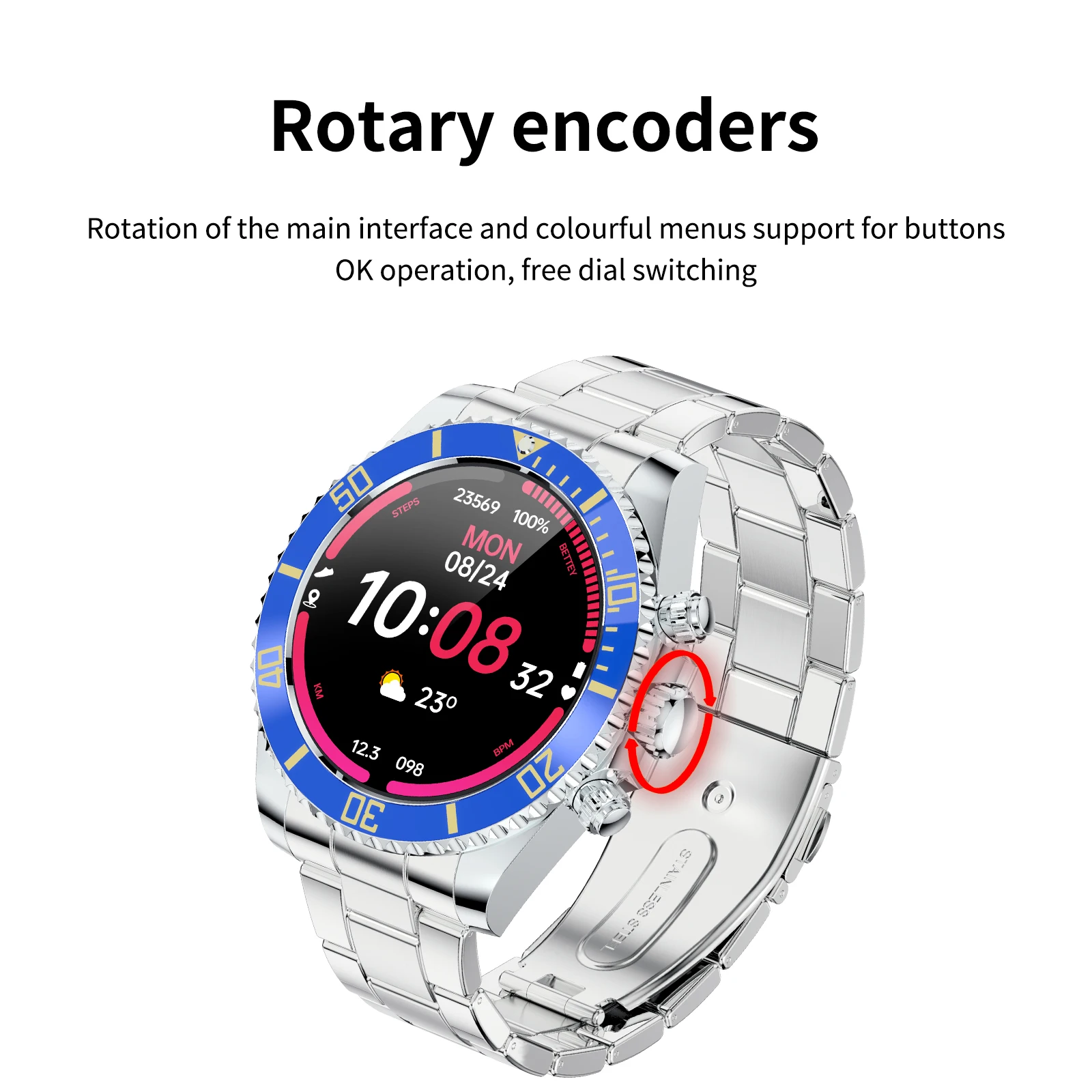 Hot Sale Bt Call Aw12 Smart Watch 1.28 Inch Full Touch Screen Heart ...