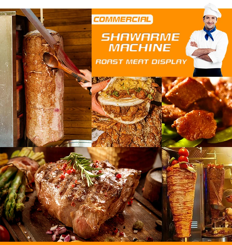 Commercial Gas Rotating Shawarma Grill 2/3/4/5 Burners Shawarma Kebab ...