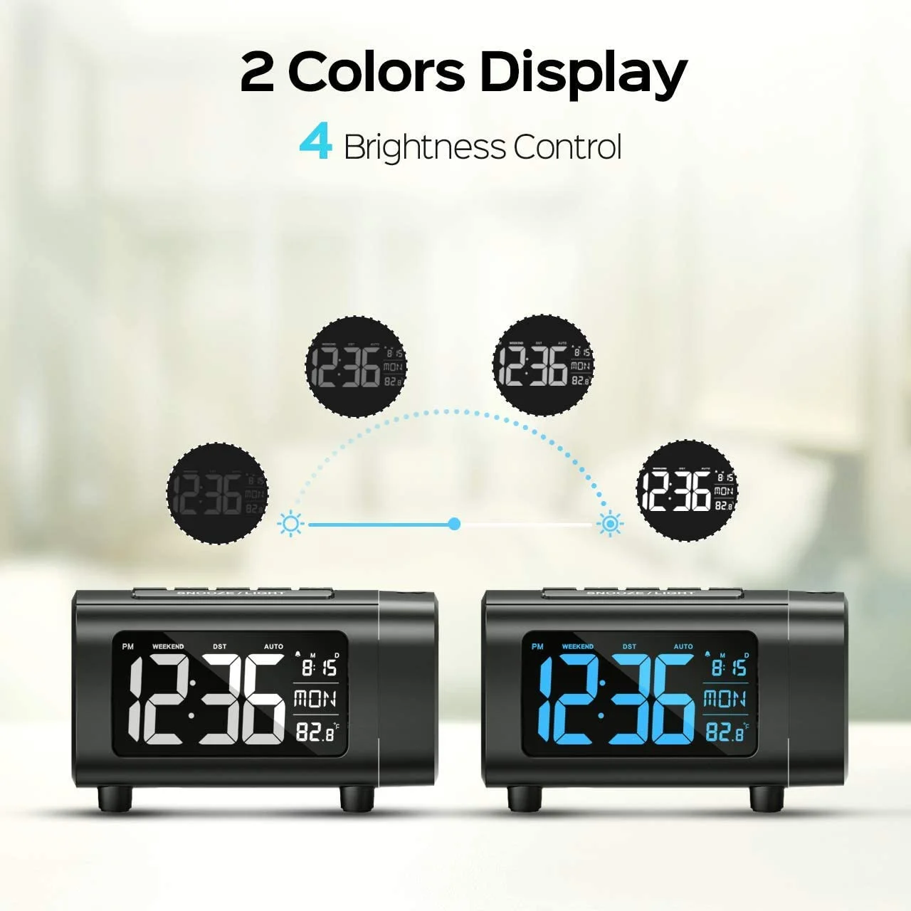 Alibaba.com: FM Radio Laser Projection Alarm Clock with Countdown and ...
