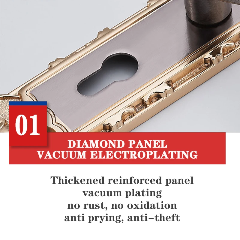 European Retro Style Door Lock Vintage Aluminum Alloy Interior Anti ...