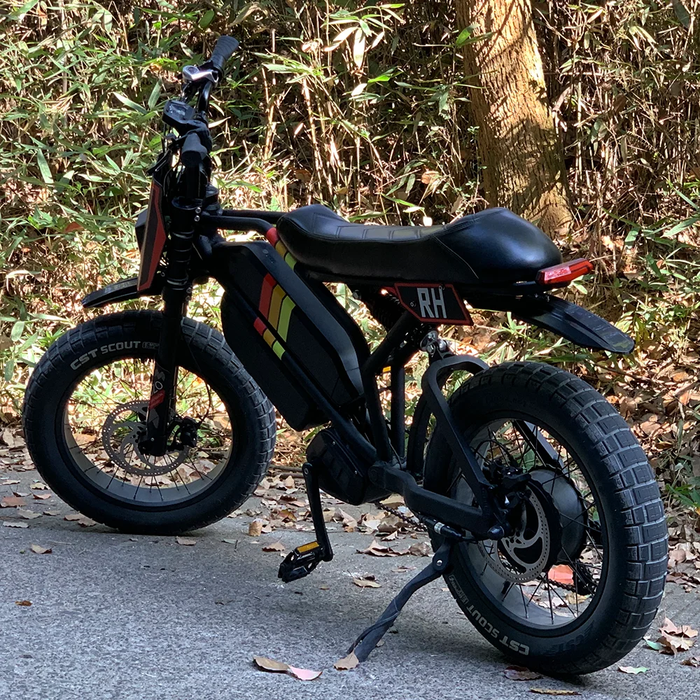 2024 Ebike Fat Bike Electric Hybrid Bike Double Battery 52V 1500W ...