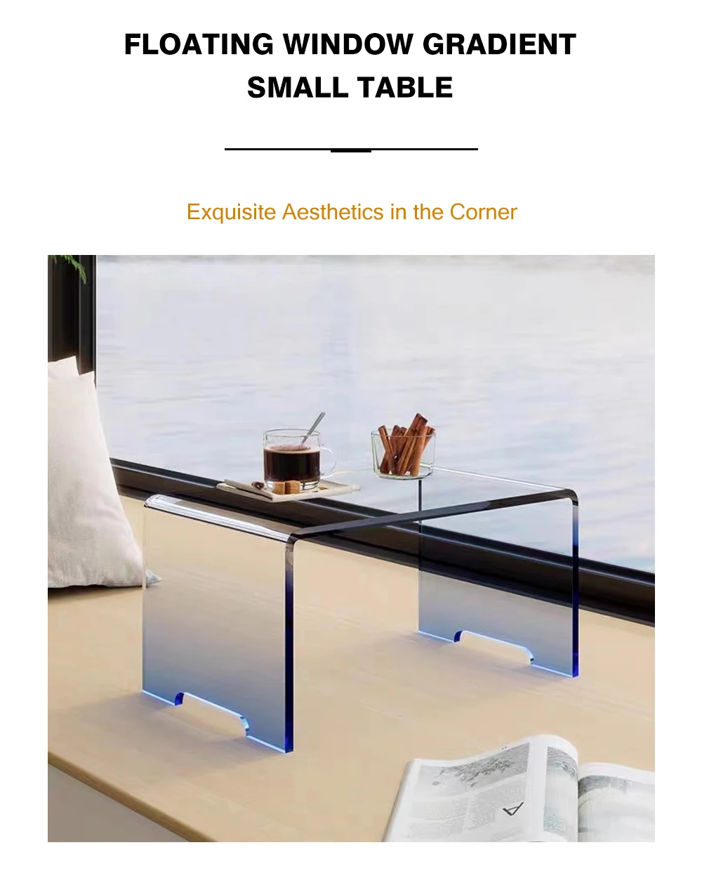 Luxury Acrylic Gradient Window Table Minimalist Low Tea Table And Small ...