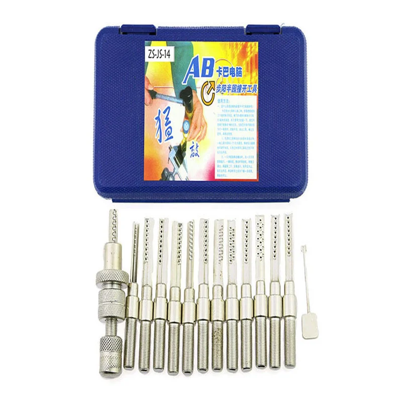 14 Pcs Ab Kaba Computer Peaks Bump Key Key-shaped Door Locksmith Set ...