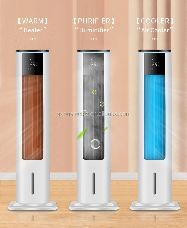 2in1 Remote Control Humidifying Air Cooler with 2200W Heater
