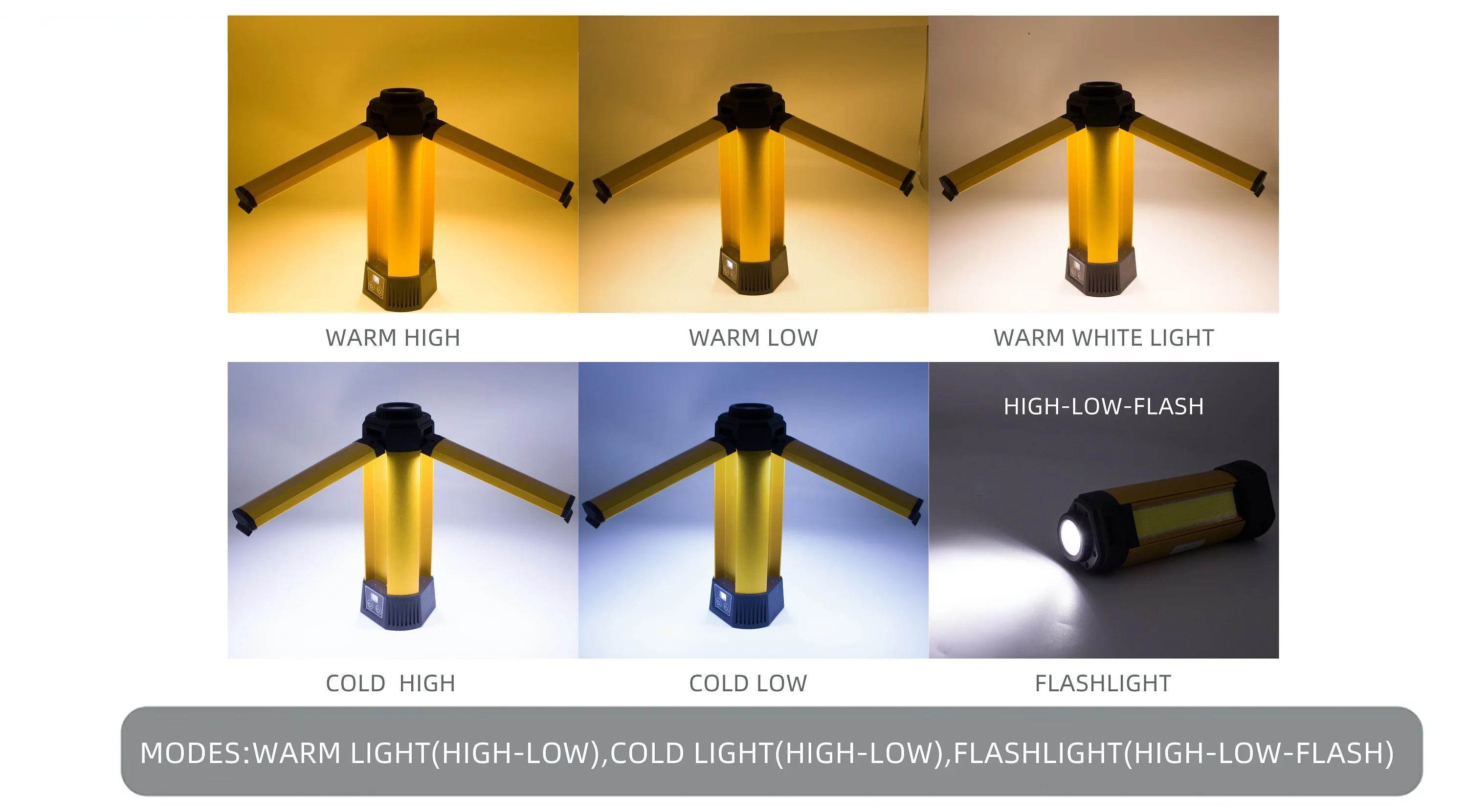 3 Panel 2500Lm Aluminum Alloy Tripod Worklight Telescoping Work Light ...