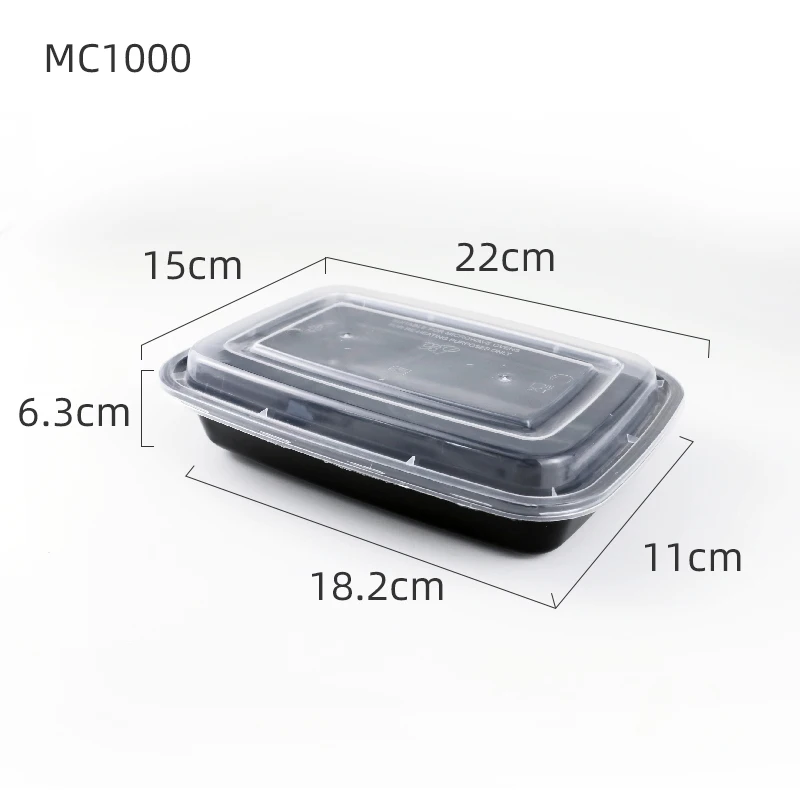 Restaurant Microwavable Plastic Disposable Lunch Box Square Food ...