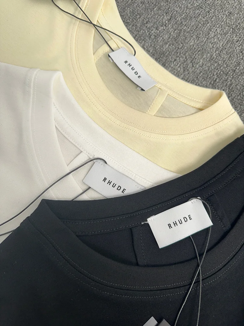 Rhude New High Street American Summer Sailing Slogan Logo Print Retro ...