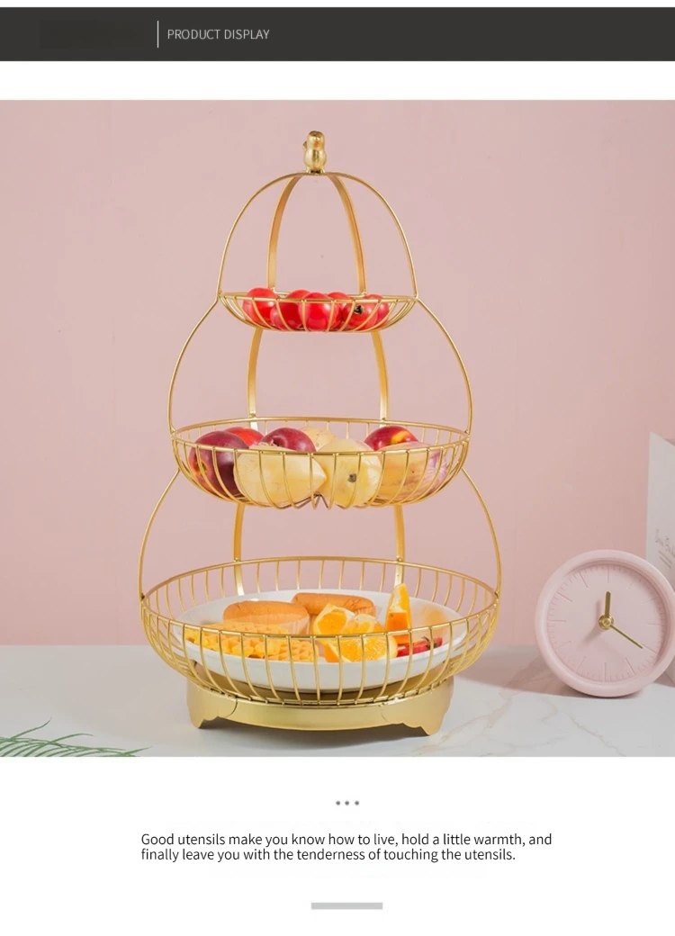 Nordic Ins Living Room Home Multi-layer Fruit Plate Three-layer Fruit ...