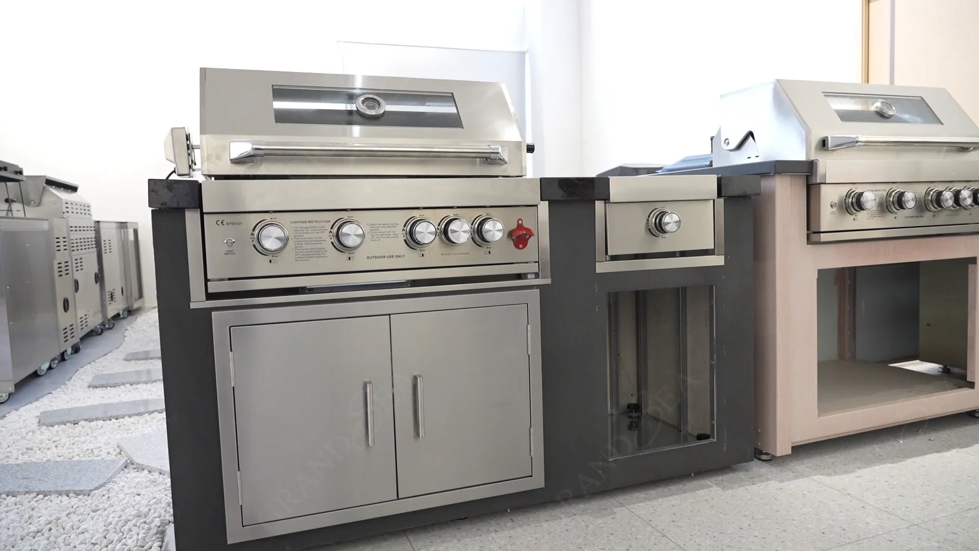 Outdoor Kitchen Cabinet Island Stainless Steel Gas Barbecue Grill ...