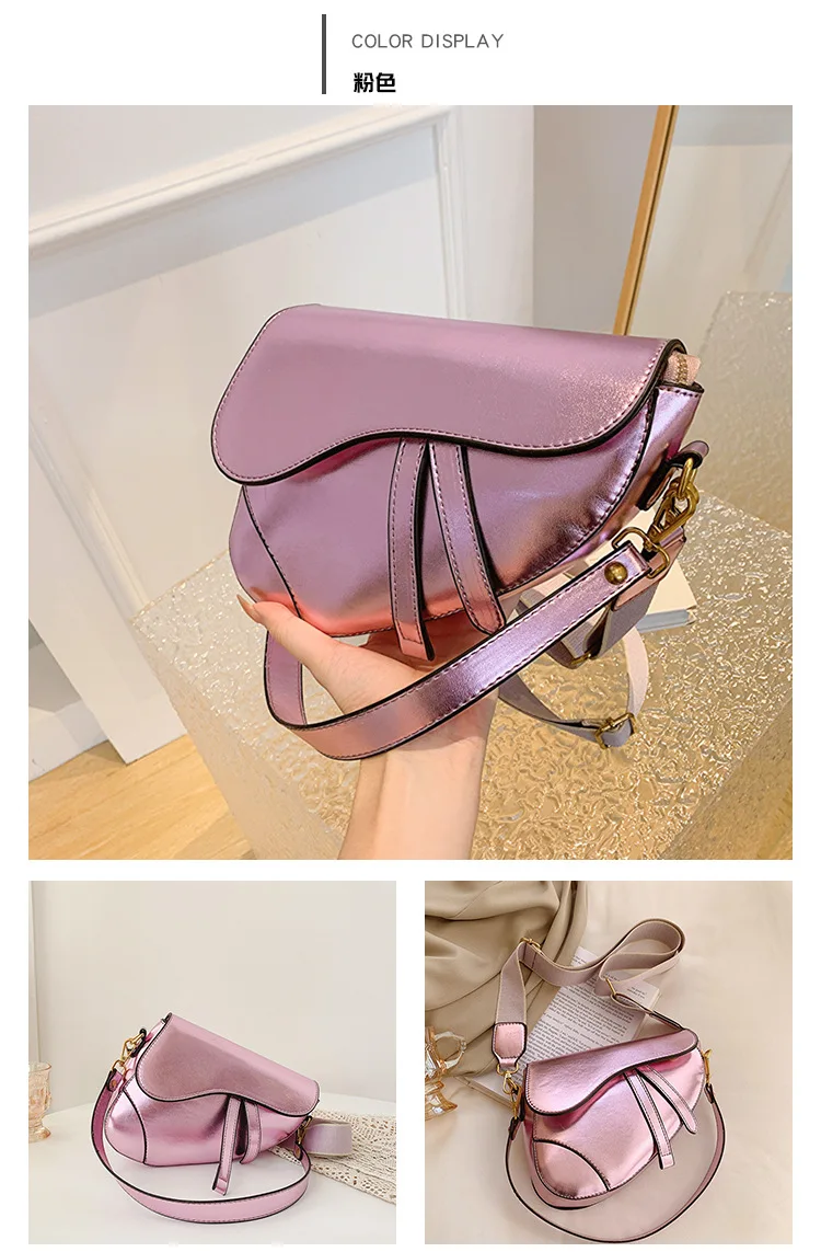 Leather Saddle Bag Mini Handbags Flap Magnetic Snap And Adjustable ...