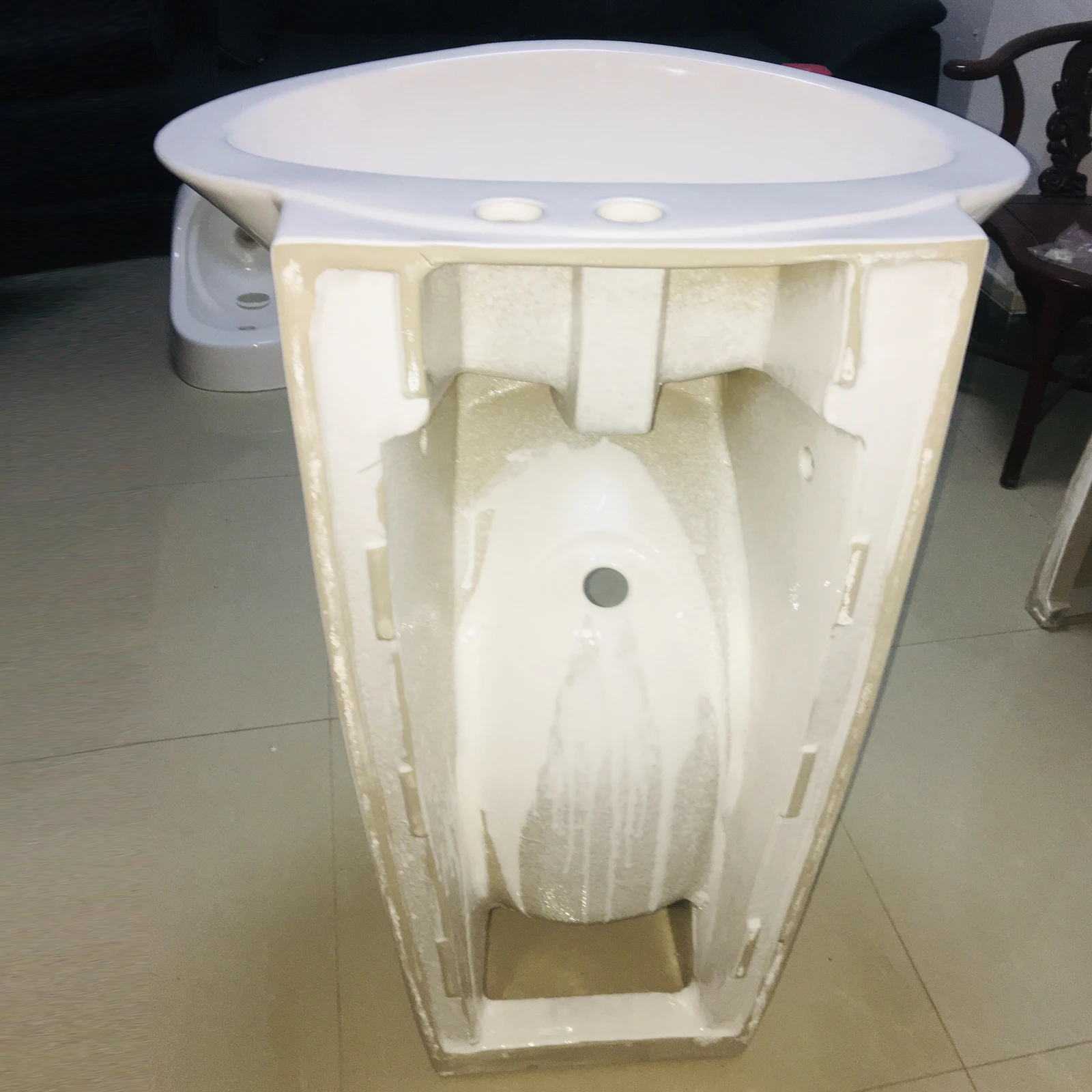 Wudu Mate Wash Foot Basin Sink - Modern Ceramic Pedestal Bathroom Wash ...
