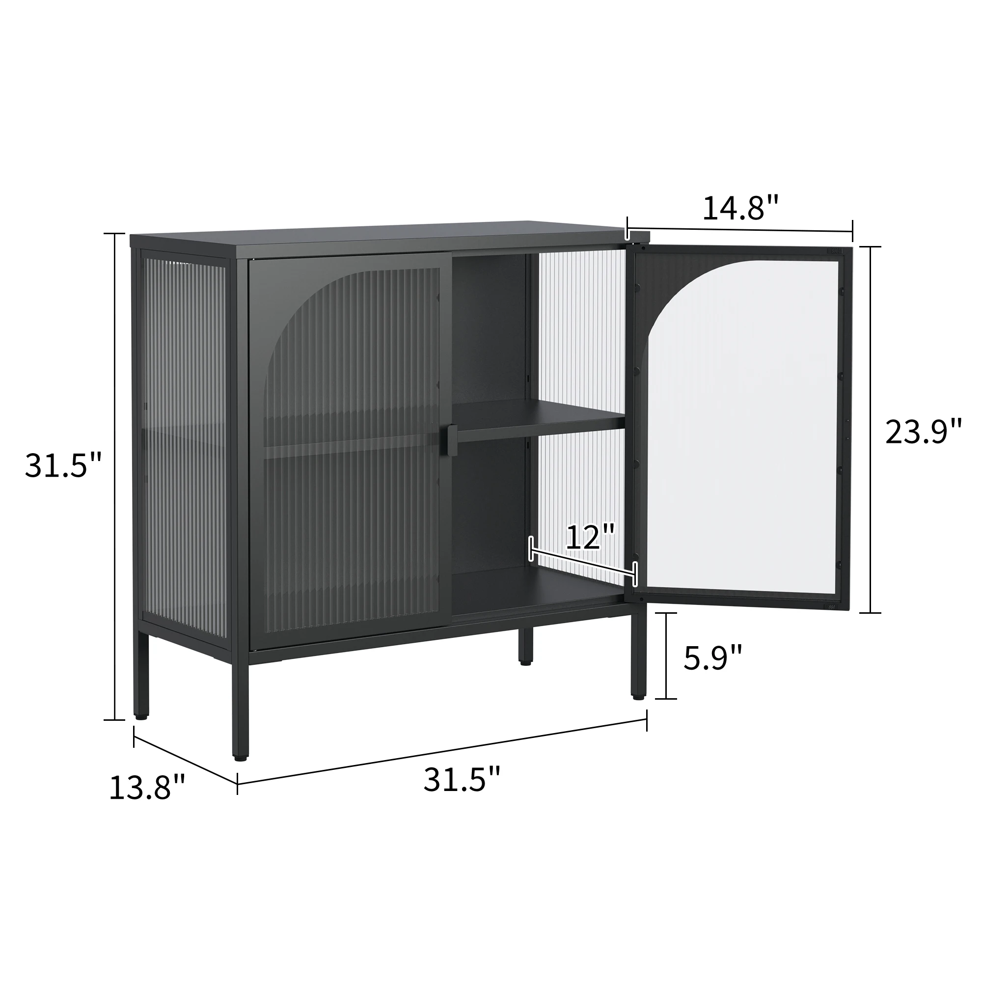 Metal Sideboard Cabinet - Stylish Storage for Living Room