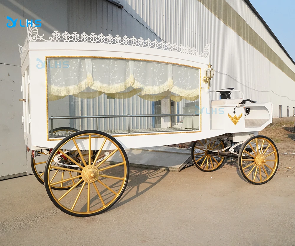Nigeria Black Horse Drawn Hearse/victorian China Glass Covered Funeral ...