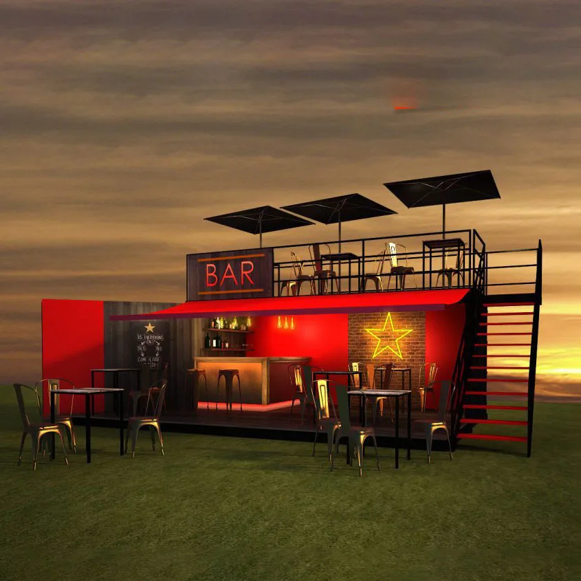 Custom Design 20ft 40ft Prefabricated House Container Cafe