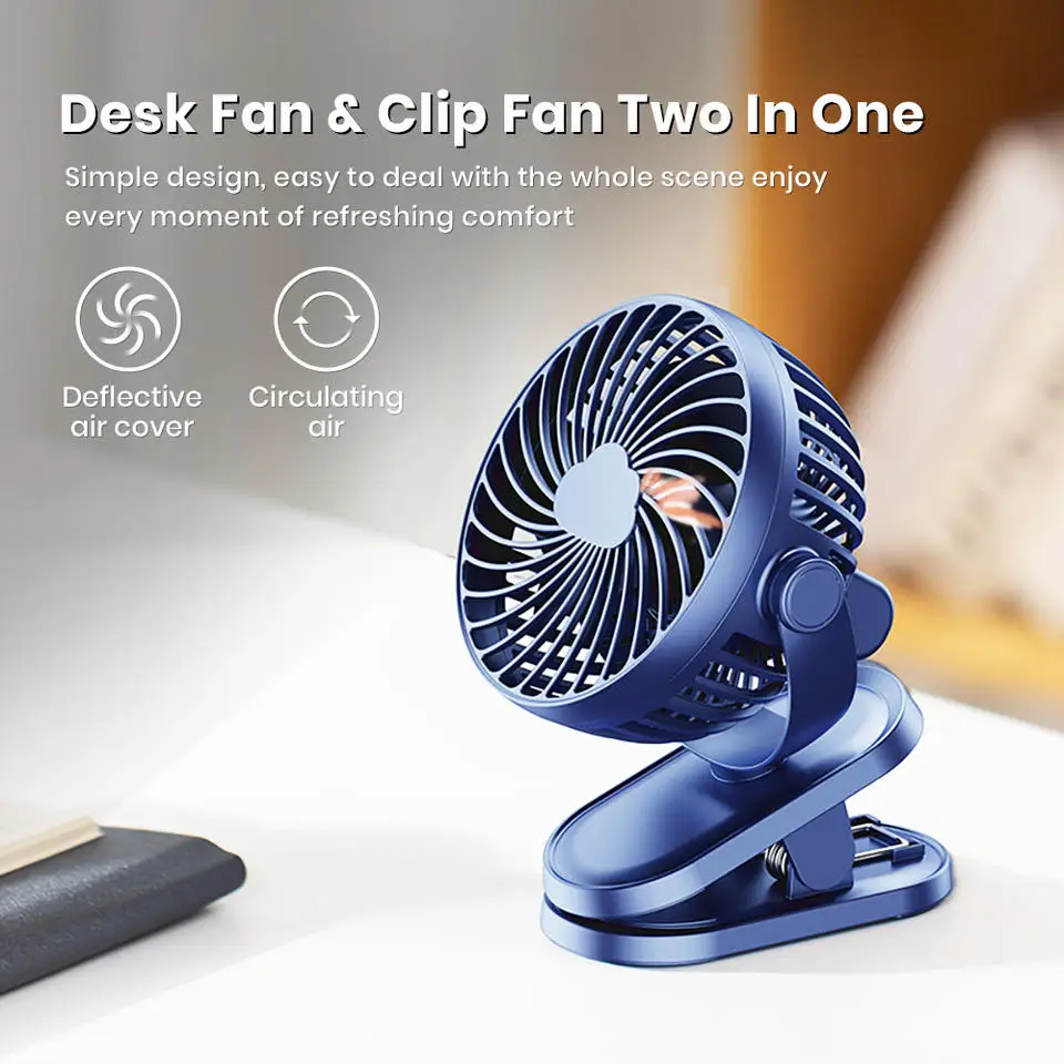 New Desktop K6 Clip USB Fan Battery Operated Rechargeable Portable Clip ...