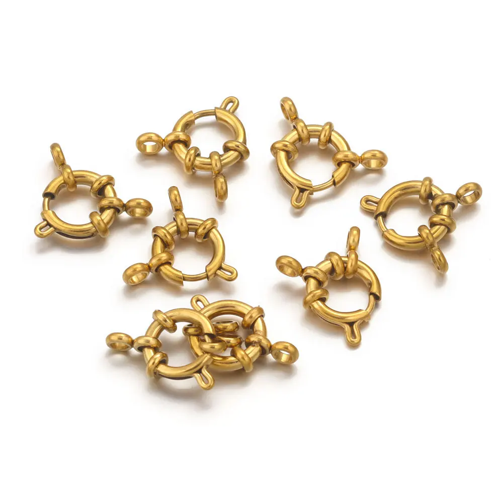 Stainless Steel 18k Pvd Gold Clasp Charm Open Snap Hook Clasp for Diy ...