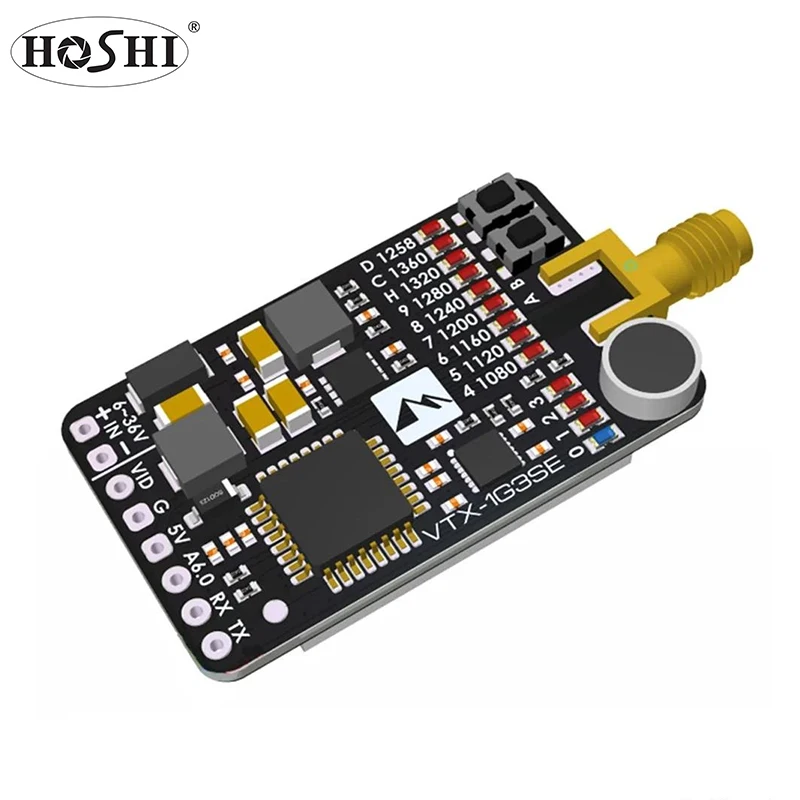 HOSHI Matek系统VTX-1G3SE-9 1.2G/1.3GHz 9CH国际0.1mW/25mW/200mW/800mW FPV发射器 ...