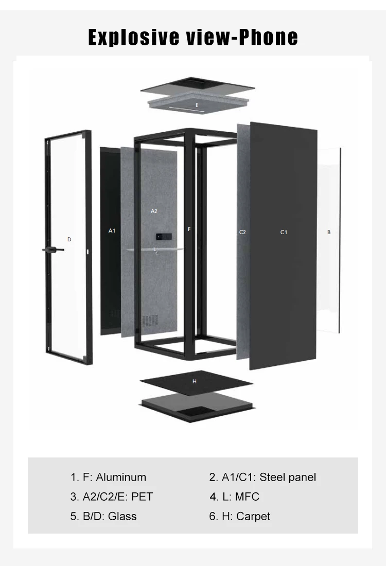 Indoor Phone Booth Recording Studio Room Modular Office Pod Modern ...