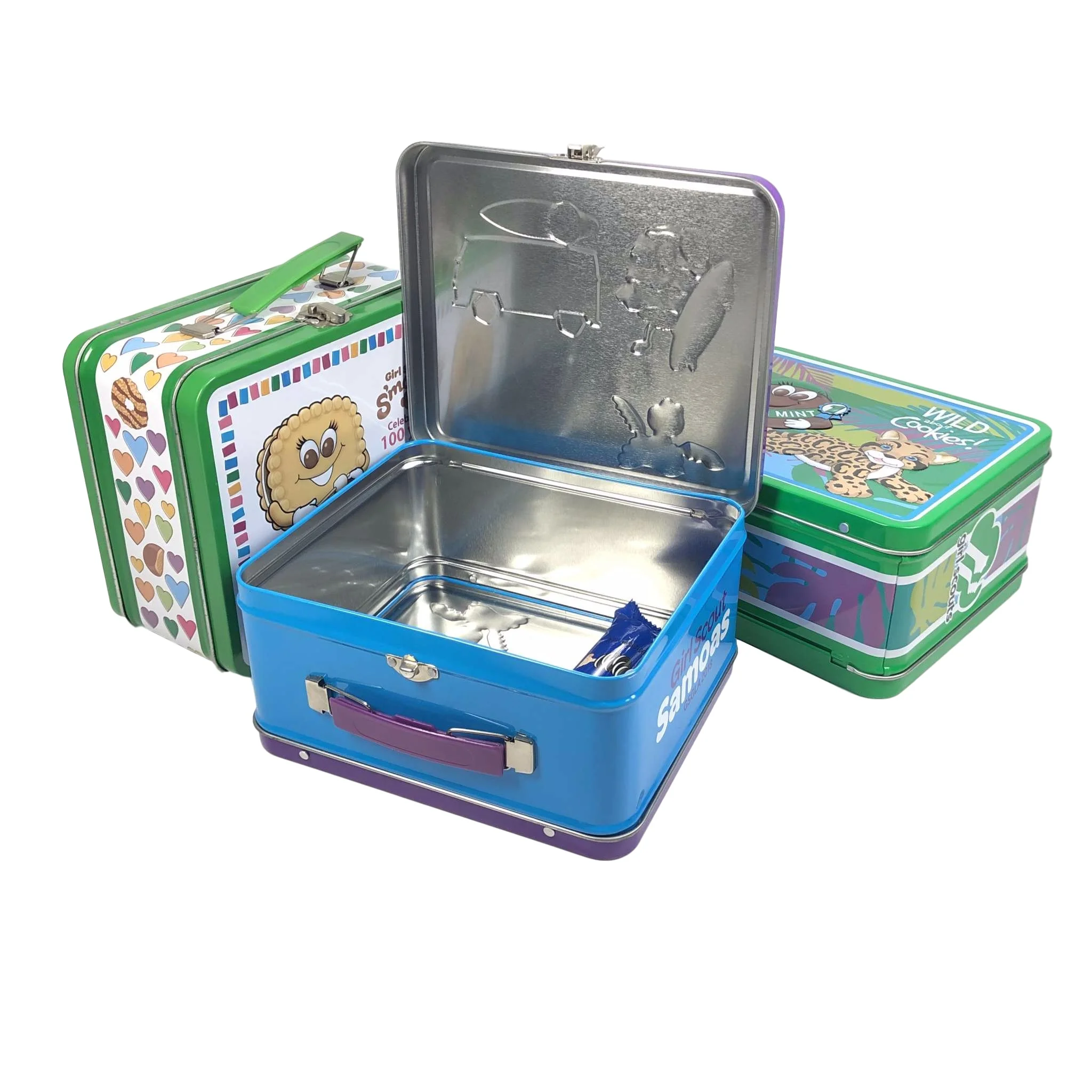 Embossed LOGO Tin Lunch Box - Food Grade Custom Lunch Cookies