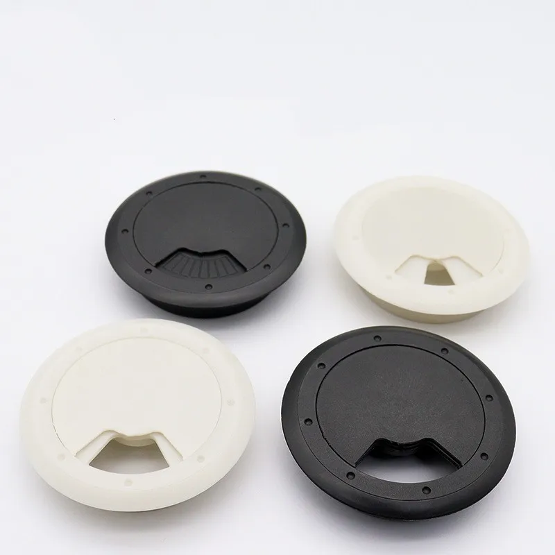 Office Cable Hole Cover Cord Grommets 60mm White Black Desk Wire ...