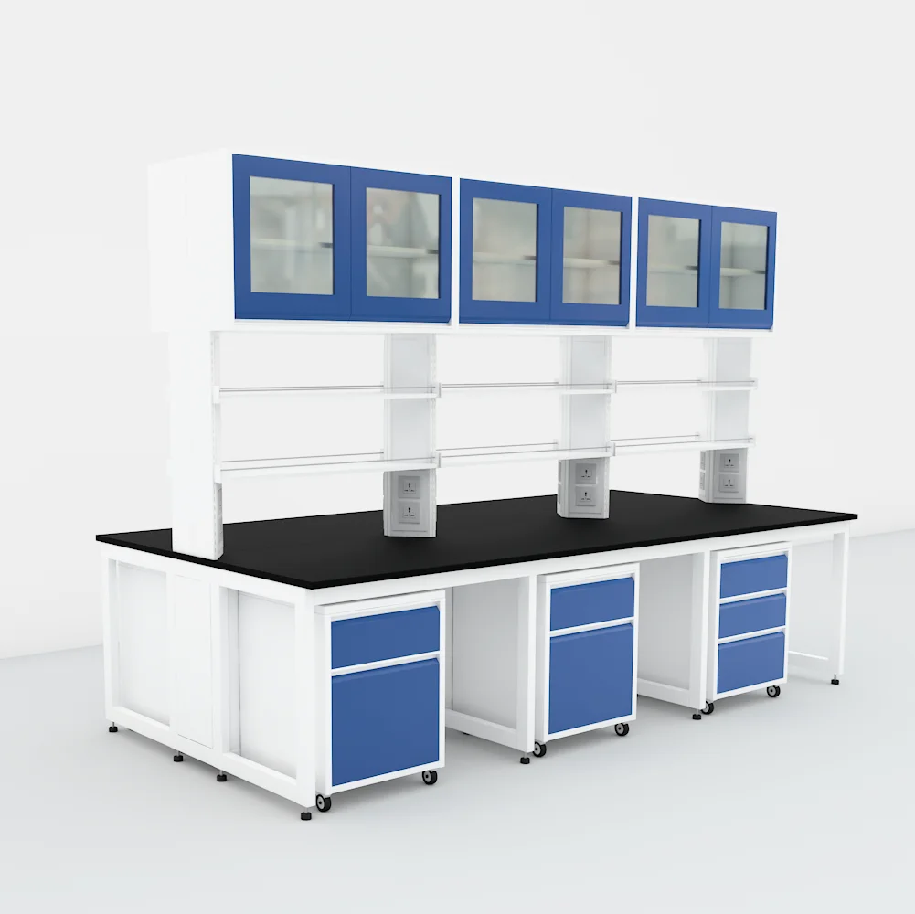 Lab Wall Bench with Sink and Wall Cupboard - Durable & Versatile
