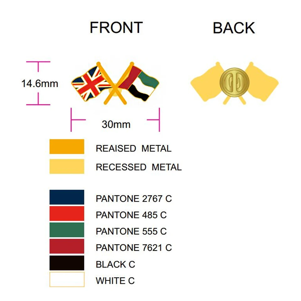 Custom Country Flags Printed Enamel Pin - Metal Lapel Pin