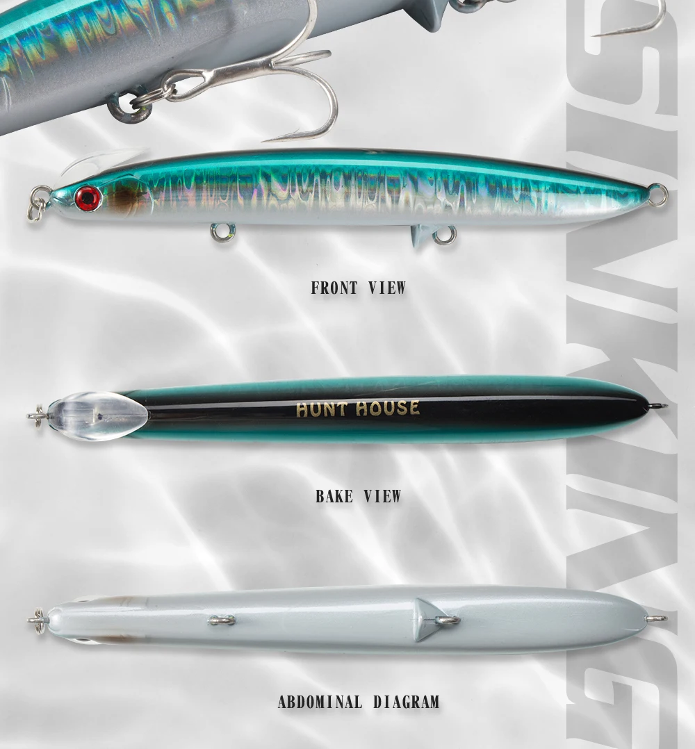 Hunthouse Sea Fishing Lure Walking Bass Hard Bait Popper Wobbler 125mm ...