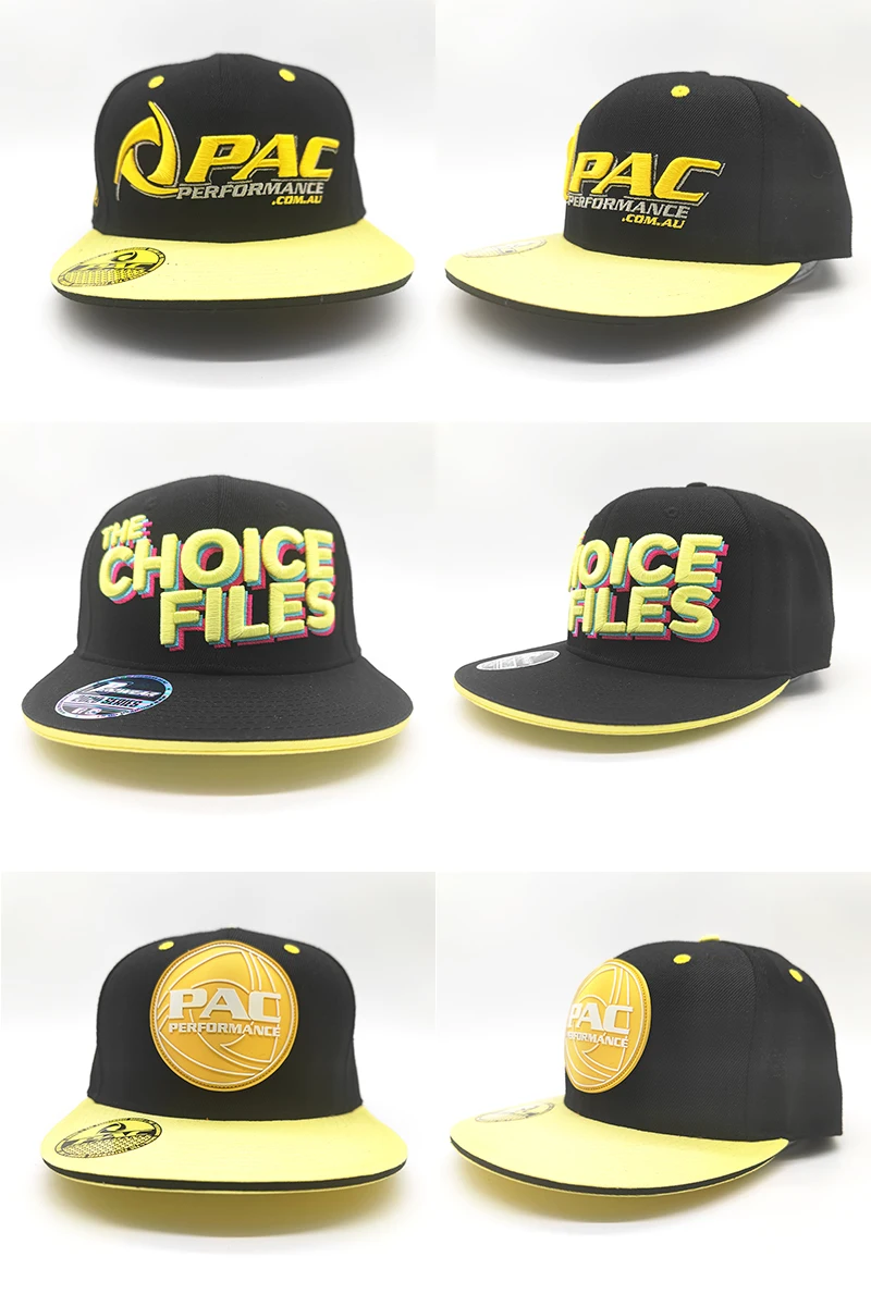 Shop Our 6 Panel Custom Flat Brim Hats with 3D Embroidery
