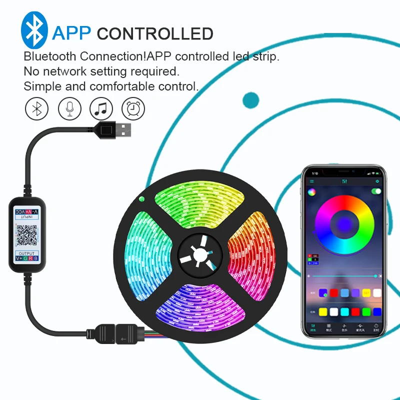 12V IR Control Indoor Decoration Led Strip APP or Wifi 12v Remote ...