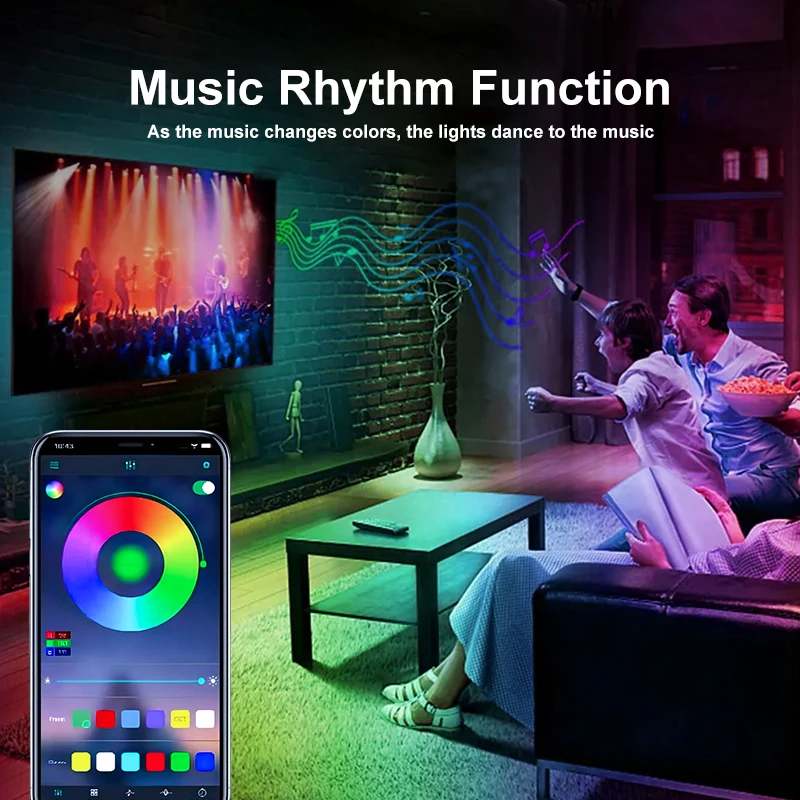 Led Bluetooth Light Strip Set 5050rgb Waterproof With 24 Key Mobile App ...