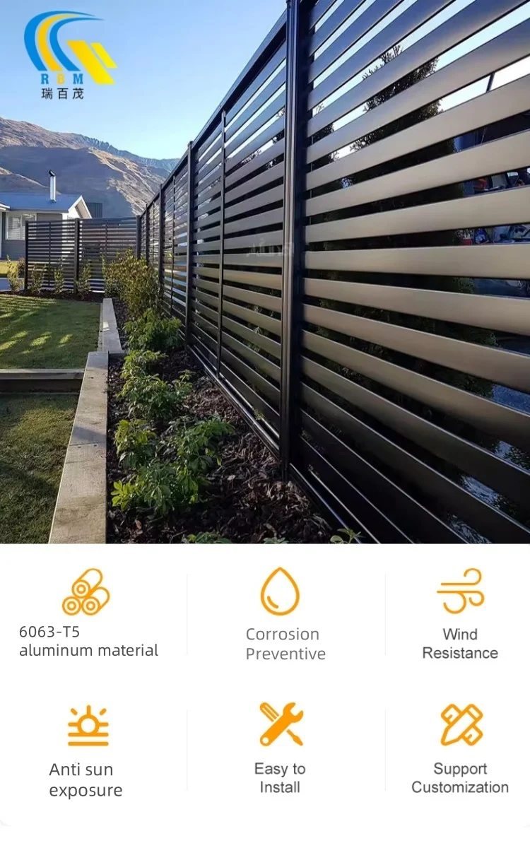 Modern Outdoor WPC Fence Board Aluminum Frame Metal Wood Plastic ...