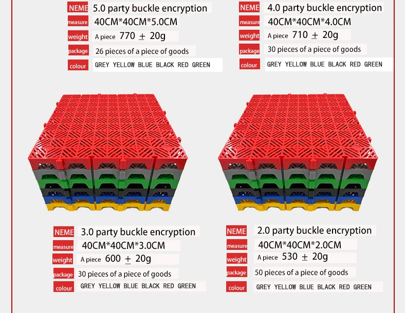 Removable Interlocking Plastic Garage Flooring 400*400*20mm Pp Pvc ...