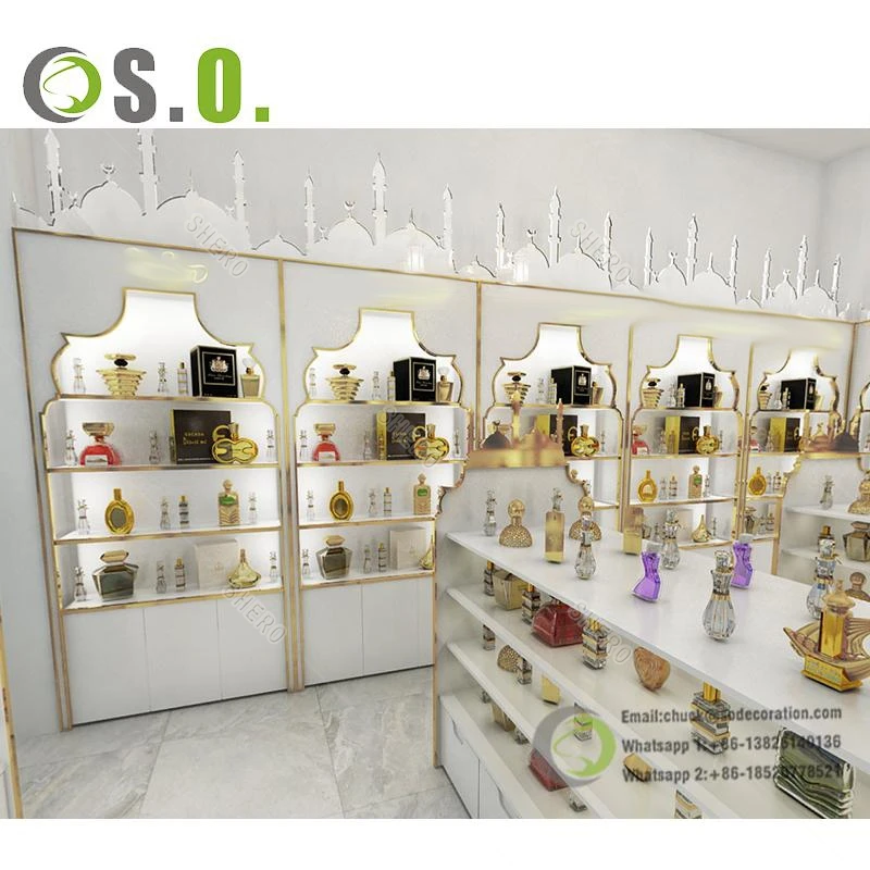 Perfume Retail Store Display Showcase Wall Shelf Interior Decoration ...