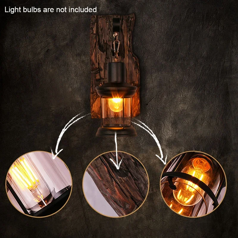 Outdoor Antique LED Wall Lamp Vintage Industrial Retro Wall Sconce for ...